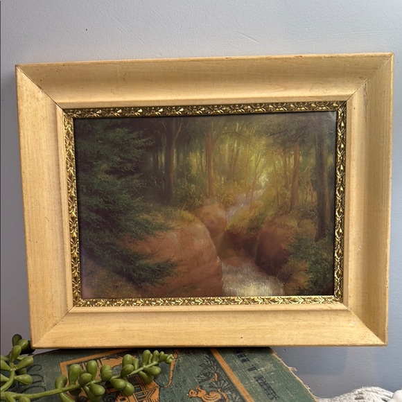 Art | Framed Forest Landscape Art In Gold Frame | Poshmark